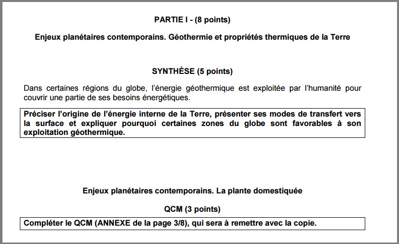 Sujet du BAC SVT série S 2015 | Vive les SVT ! Les sciences de la vie ...